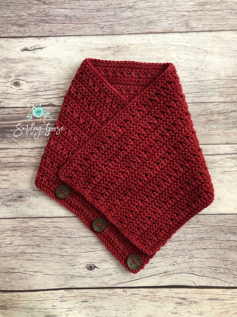 CROCHET SCARF PATTERN: Rowan Cowl Cowl With Button Closure - Etsy