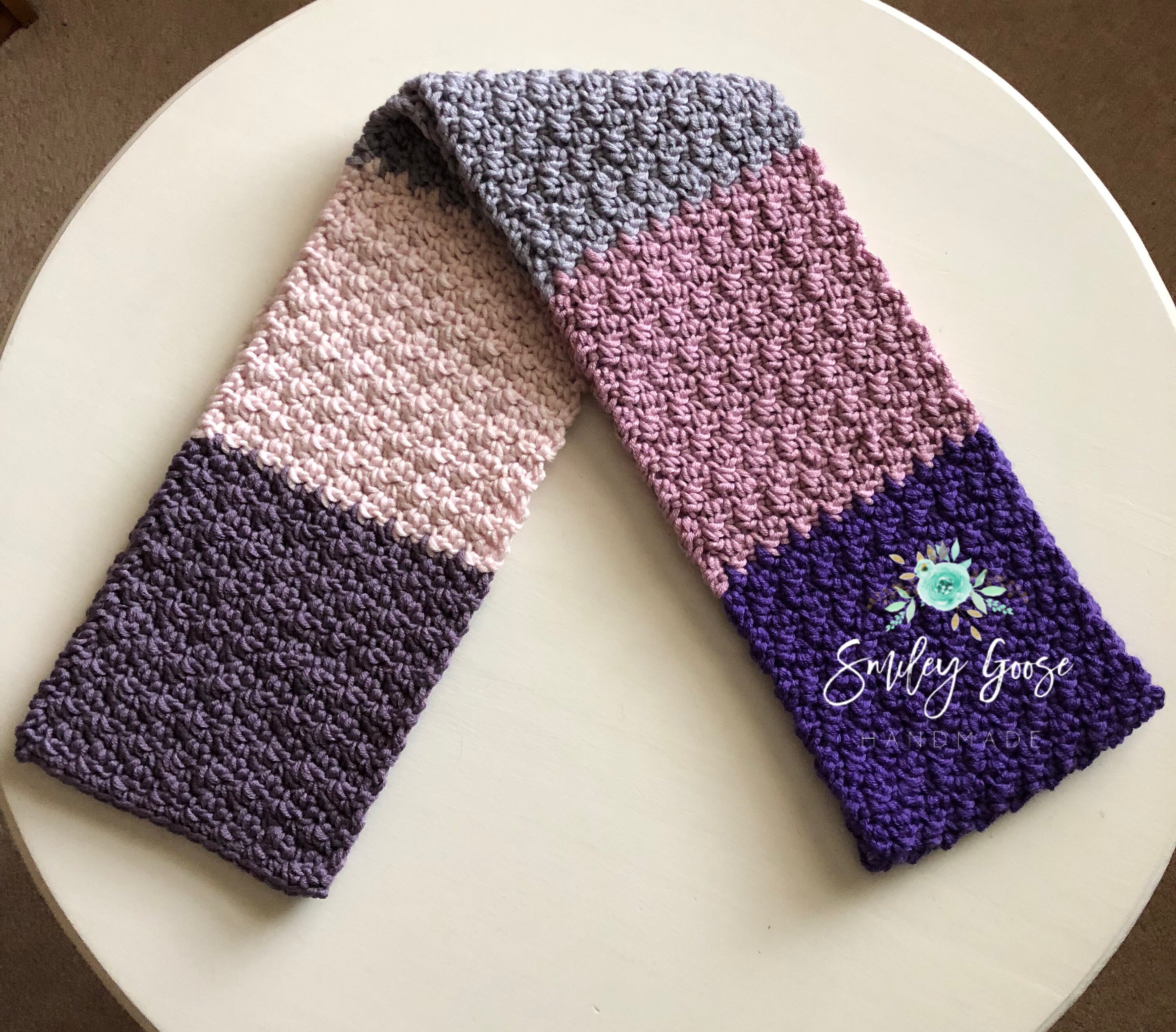 CROCHET SCARF PATTERN: Etta Color Block Scarf Easy Crochet - Etsy