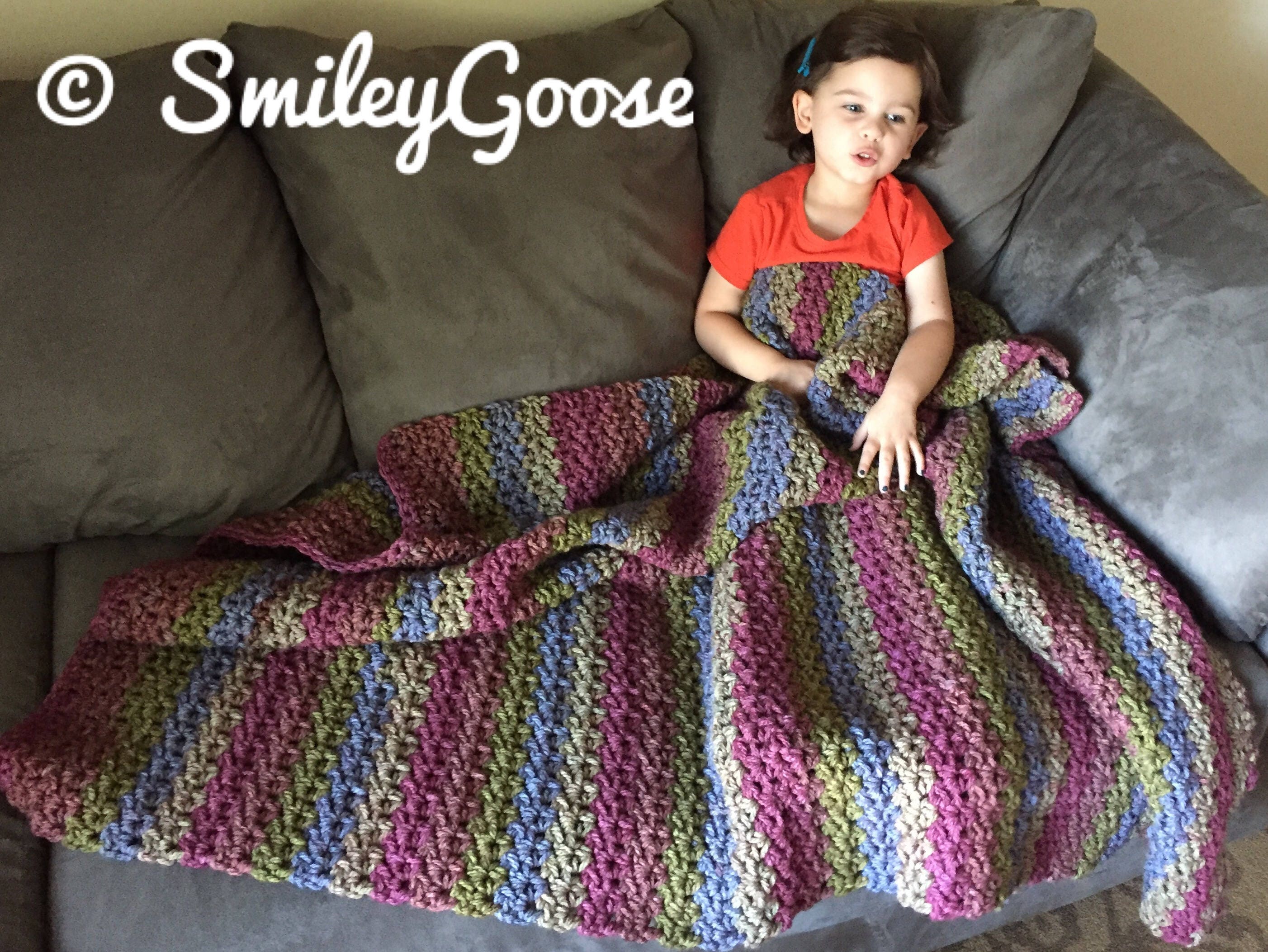CROCHET BLANKET PATTERN: Hadley Throw Blanket Easy Crochet - Etsy