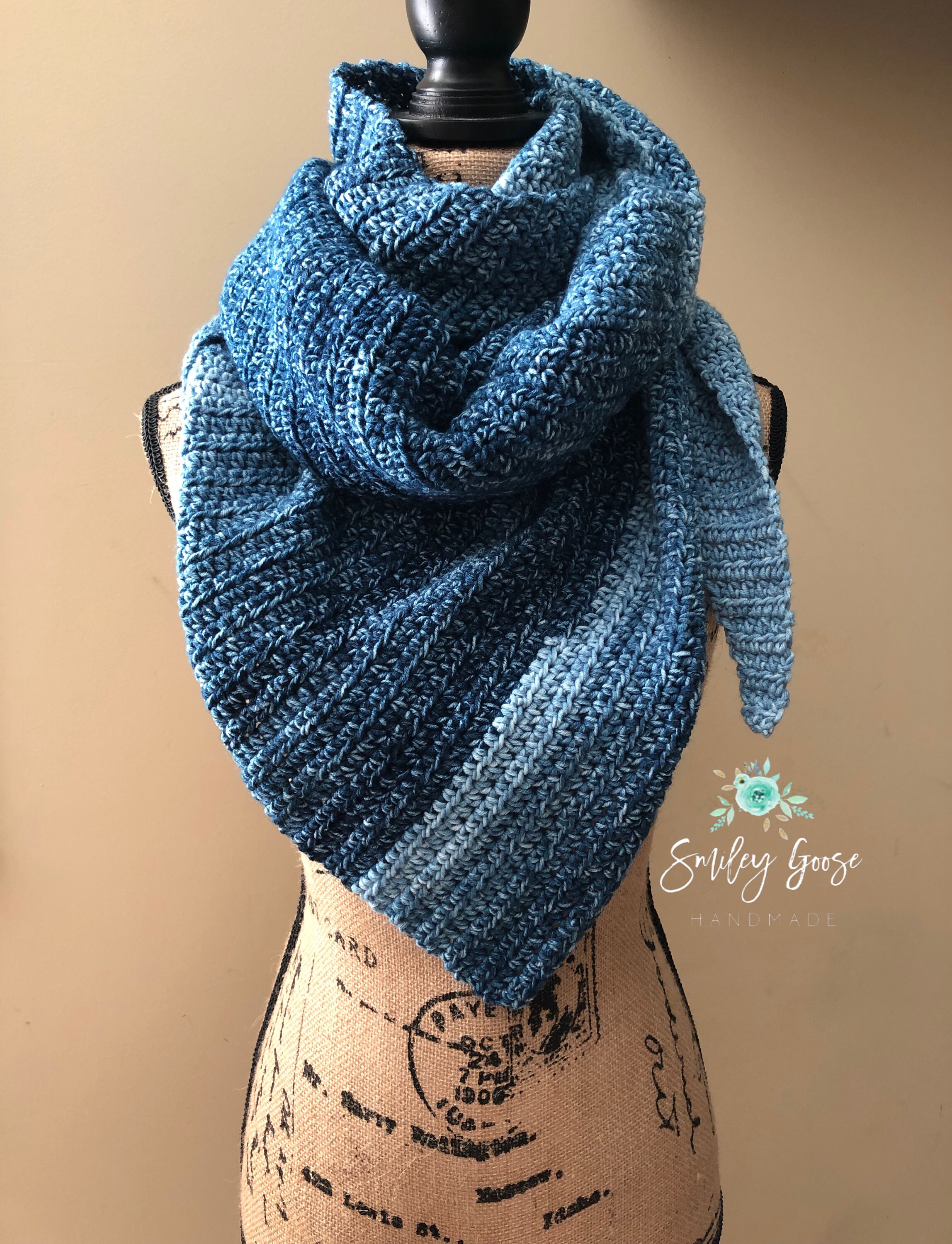 CROCHET SCARF PATTERN: Sophia Triangle Scarf Asymmetrical - Etsy