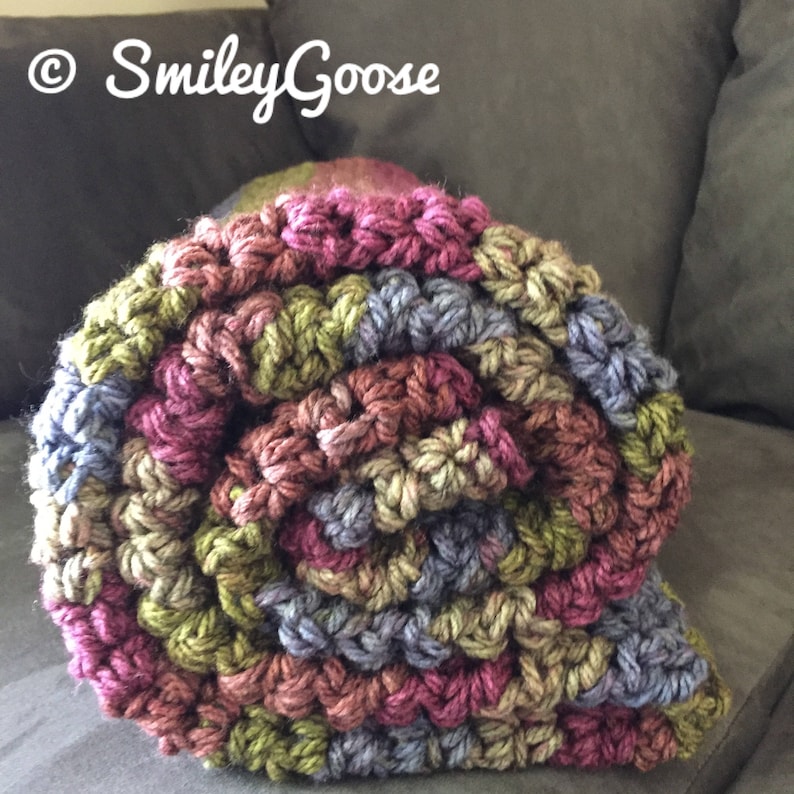 CROCHET BLANKET PATTERN: Hadley Throw Blanket Easy Crochet - Etsy