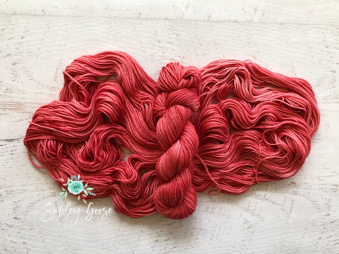 Hand Dyed Yarn, Red Orange Yarn, Colorway: Watermelon, Dk 3 Weight Yarn ...
