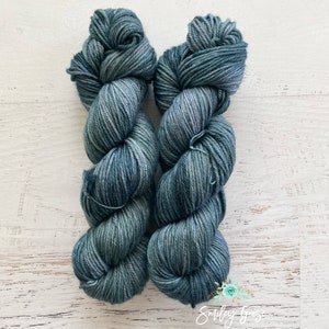 Hand Dyed Yarn, Blue Green Teal Yarn, Colorway: Blue Green OOAK, DK 3 ...