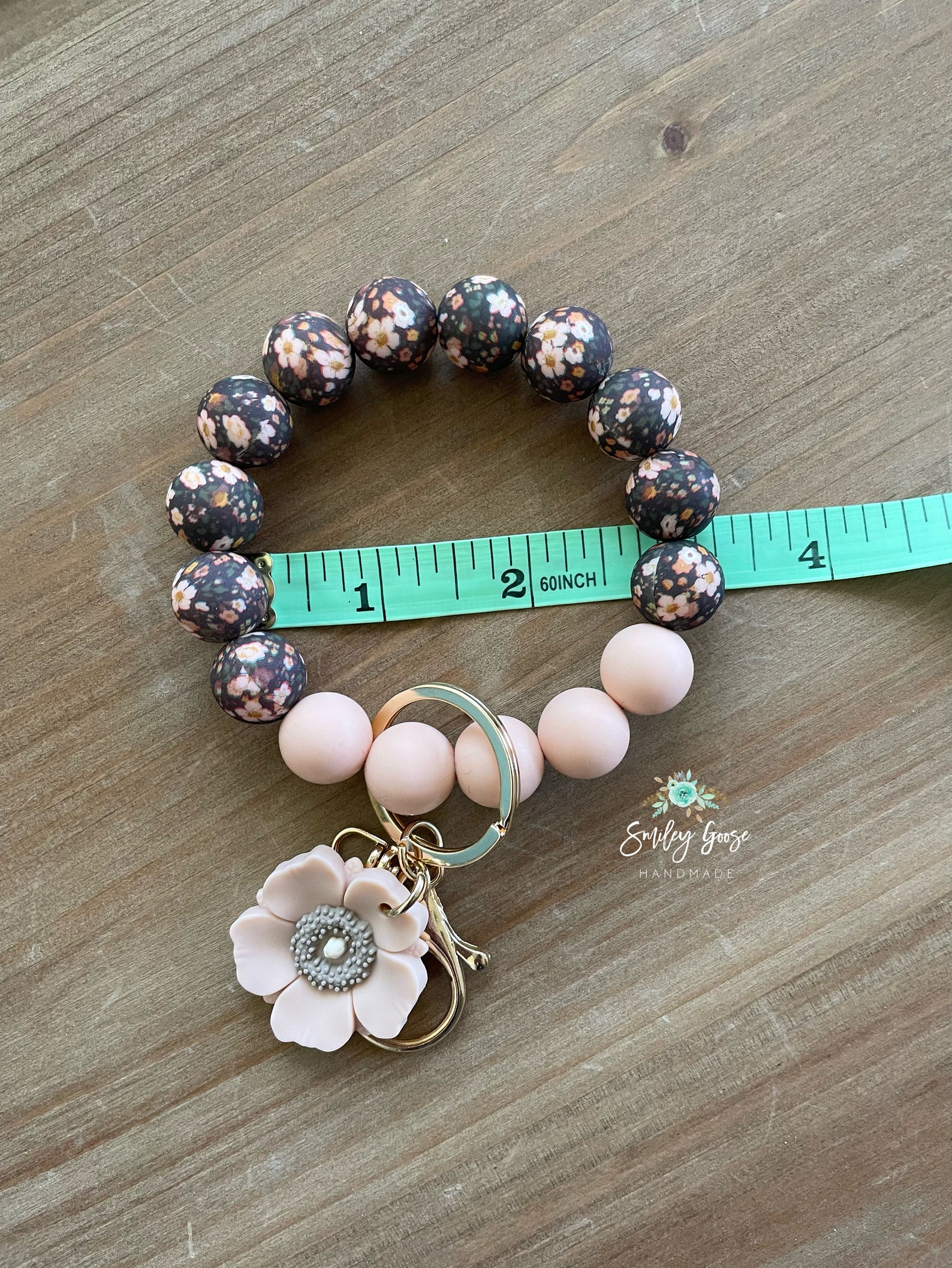 Keychain Wristlet Wristlet Keychain Silicone Beaded Key - Etsy