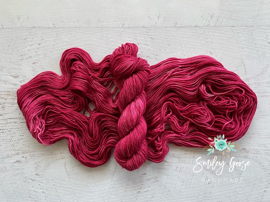 Hand Dyed Yarn, Red Pink Yarn, Colorway: Red Pink OOAK, Dk 3 Weight ...