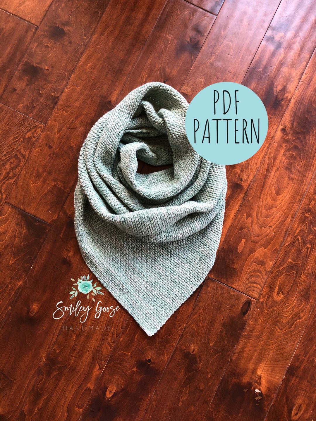 CROCHET SCARF PATTERN: Celia Triangle Scarf, Asymmetrical Triangle ...