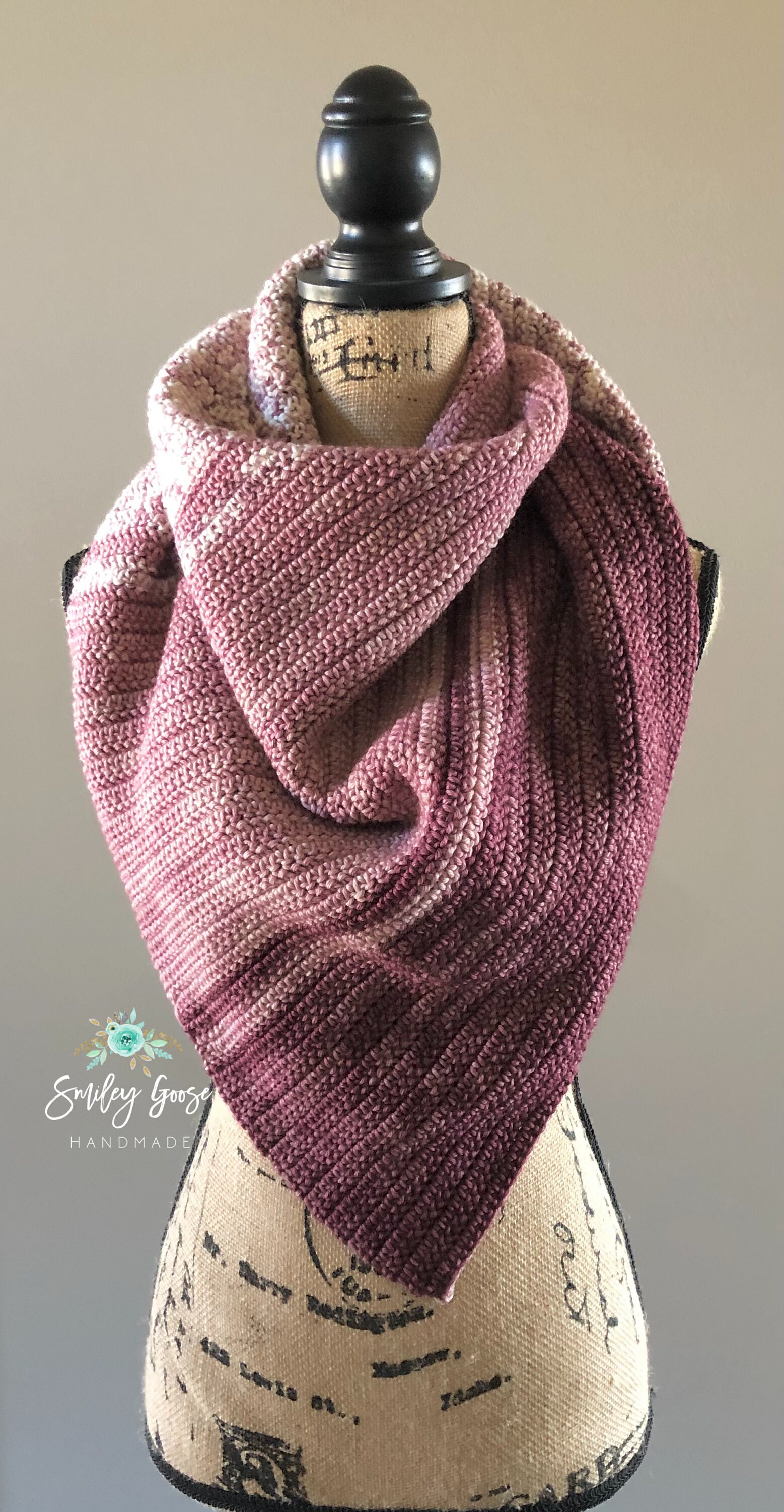 CROCHET SCARF PATTERN: Ariadne Triangle Scarf Asymmetrical - Etsy