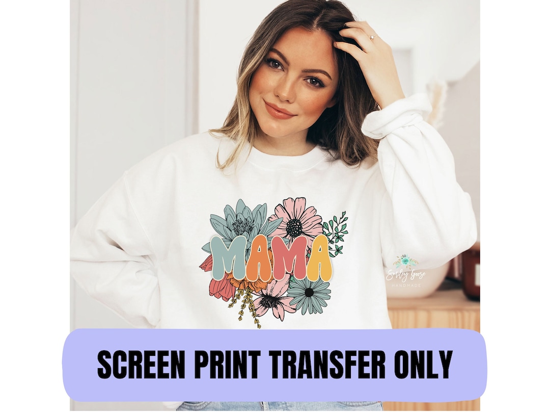 Maman, Maman florale, Fleurs, Prêt à presser, Transfert à chaud, Transfert pour t-shirt, Film ...