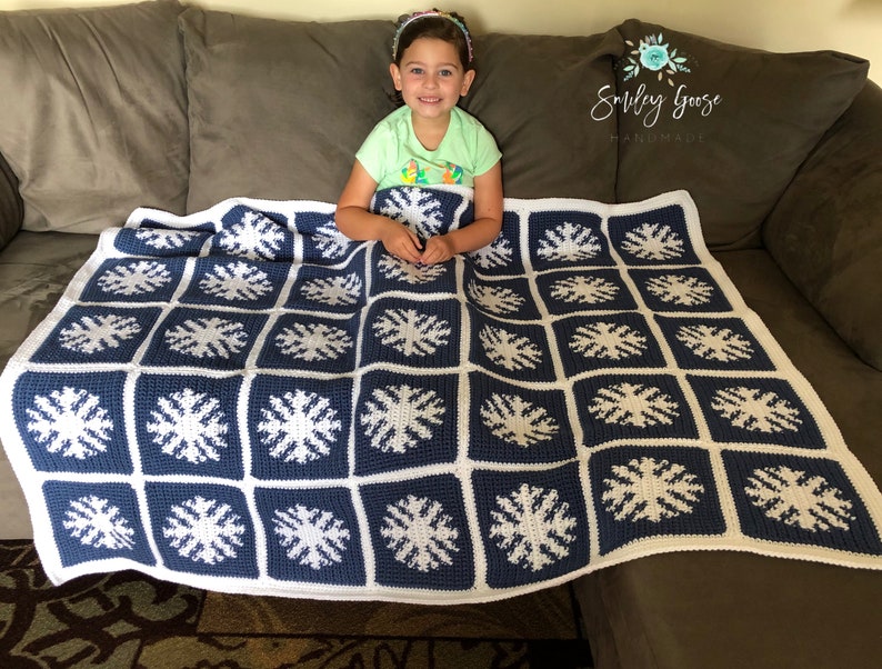 Crochet Blanket Pattern Snowflake Throw Blanket Christmas | Etsy