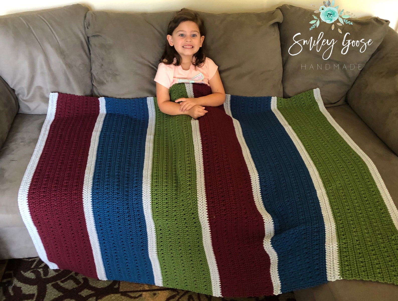 CROCHET BLANKET PATTERN: Rowan Throw Blanket, Easy Crochet Afghan ...