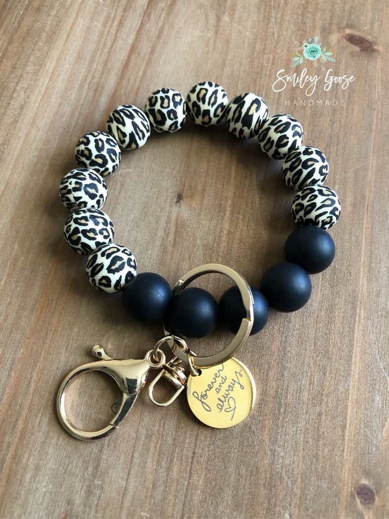 Keychain Wristlet Wristlet Keychain Silicone Beaded Key - Etsy