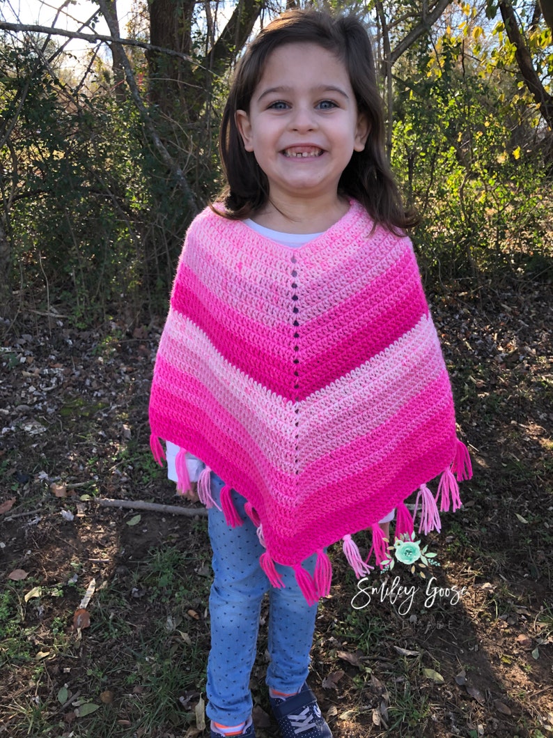 CROCHET PONCHO PATTERN: Girls Poncho Sizes 5T Thru Exl Kids - Etsy