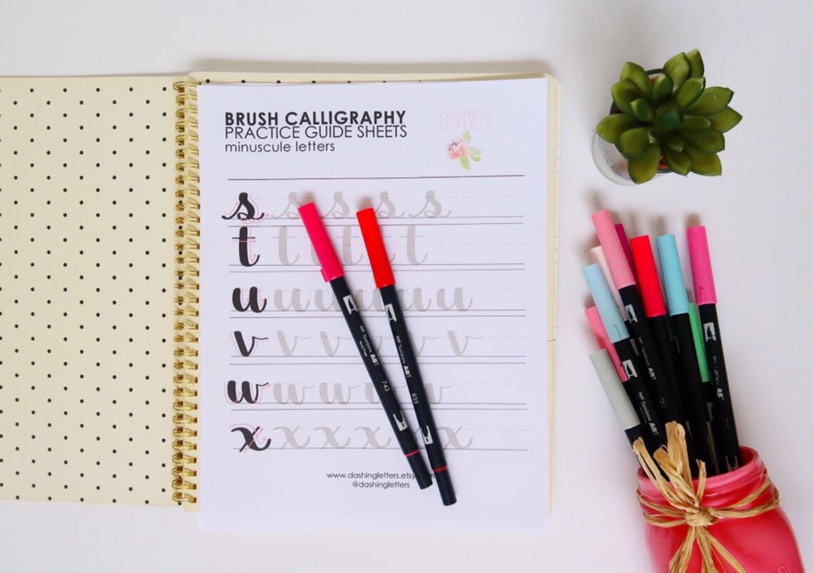 BUNDLE: Beginner's Brush Lettering Workbook | Etsy