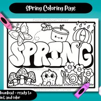 Spring Coloring Page Printable Coloring Page for Kids and Adults Cute ...
