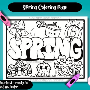 Spring Coloring Page | Printable Coloring Page for Kids and Adults ...