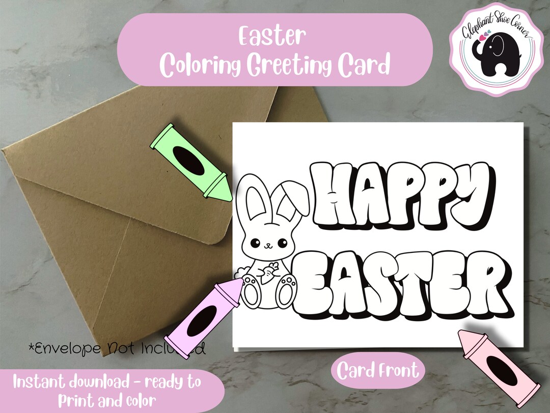 Easter Coloring Card | Printable Easter Card | DIY Card Making | DIY ...