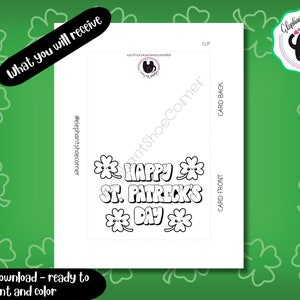 St. Patricks Day Coloring Card | Printable St. Patricks Day Card | DIY ...