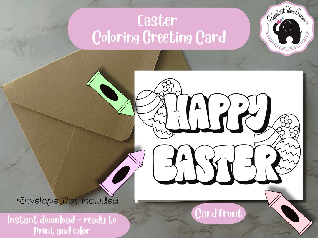 Easter Coloring Card | Printable Easter Card | DIY Card Making | DIY ...