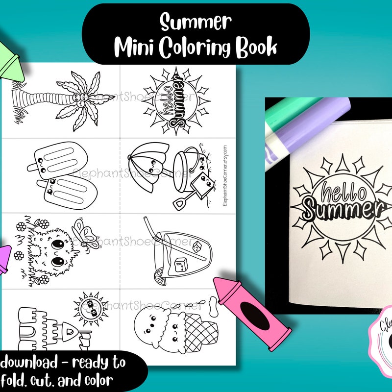 Mini Coloring Book - Etsy