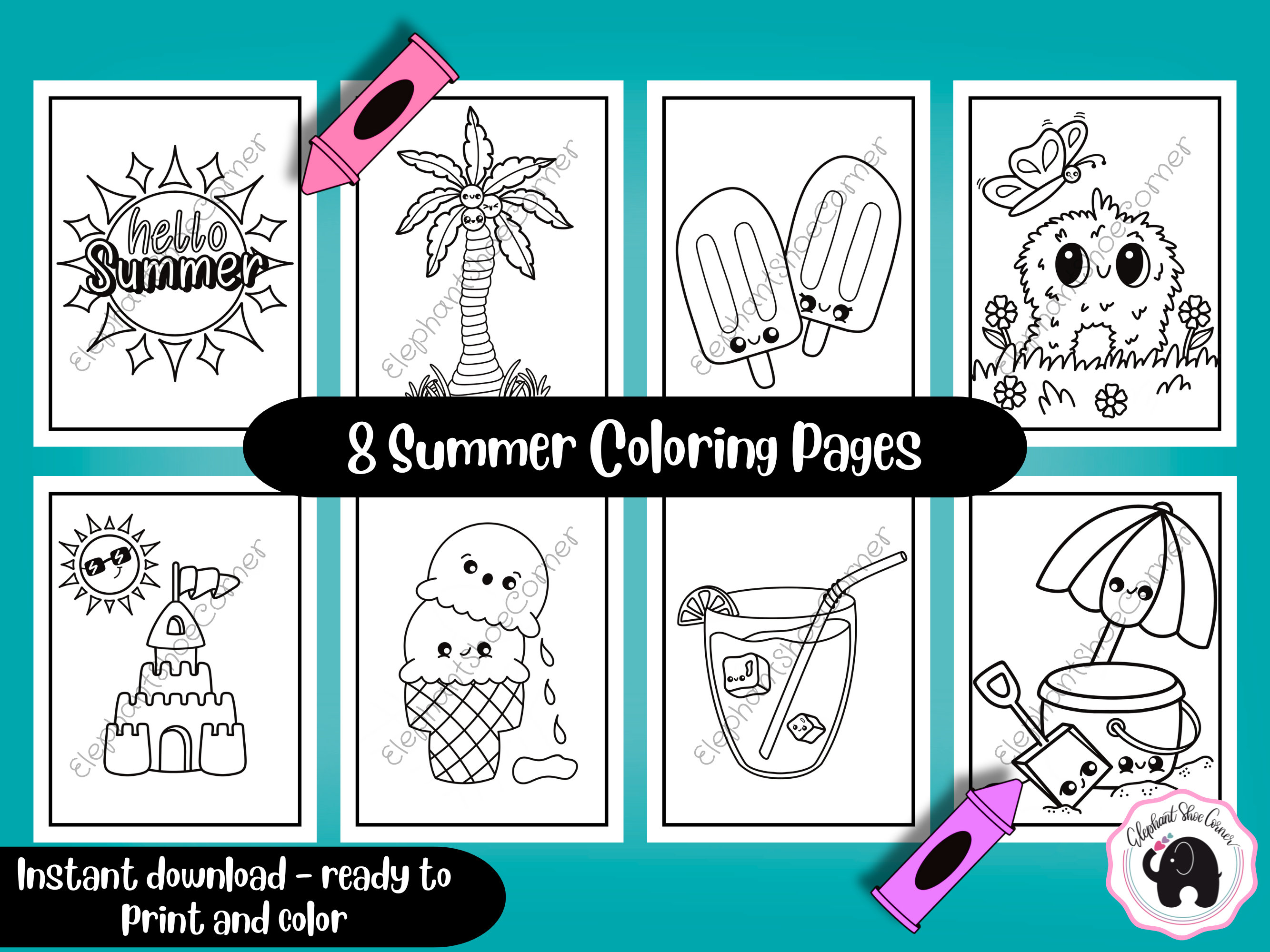 Summer Coloring Pages | Printable Coloring Pages for Kids and Adults ...