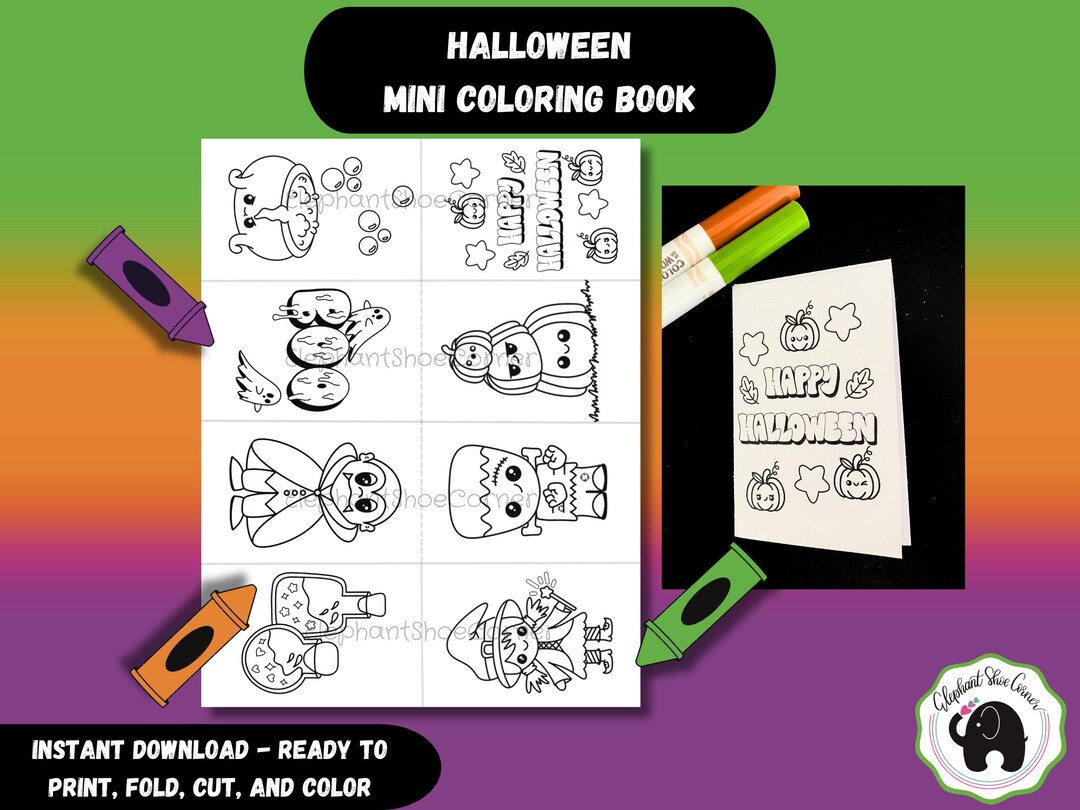 Mini Coloring Book | Halloween Mini Coloring Book | Printable Coloring ...