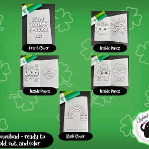 St. Patrick's Day Mini Coloring Book: Kawaii Printable Pages (PDF) - Etsy