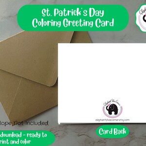 St. Patricks Day Coloring Card | Printable St. Patricks Day Card | DIY ...