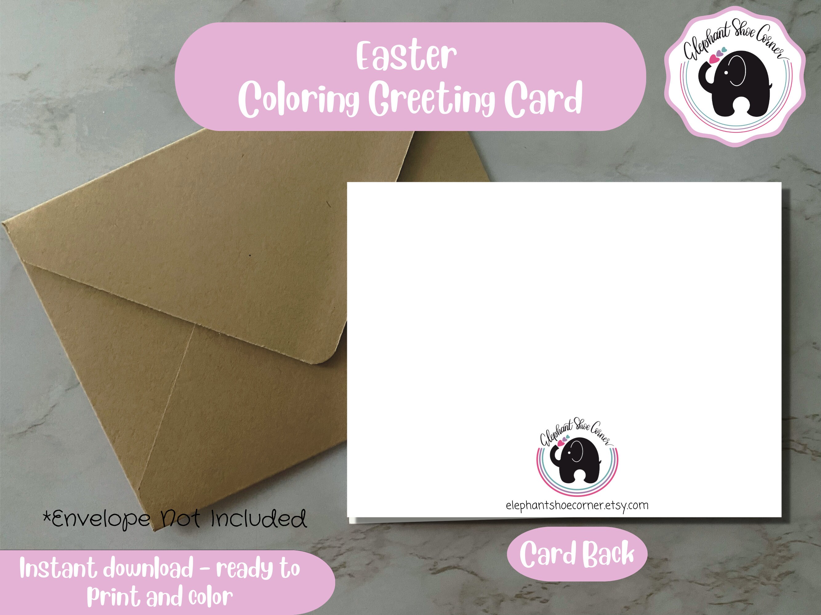 Easter Coloring Card Printable Easter Card DIY Card Making DIY Greeting ...