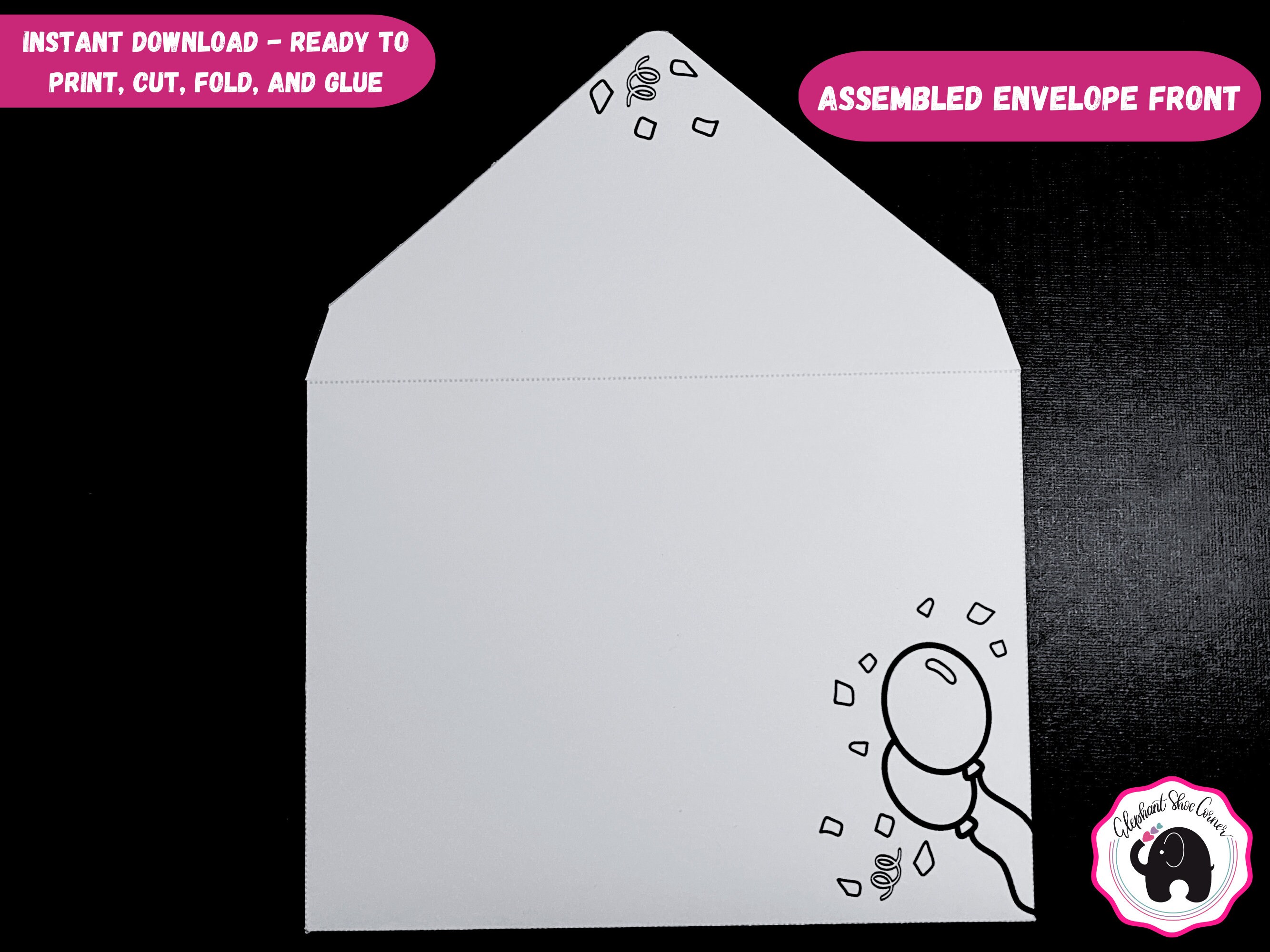 Printable Envelope Template | A2 Envelope PDF Template | Greeting Card ...