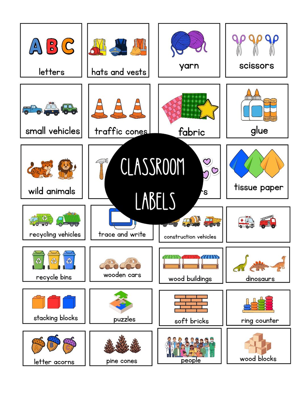 Classroom Labels | Prek | Kindergarten | Center Labels - Etsy