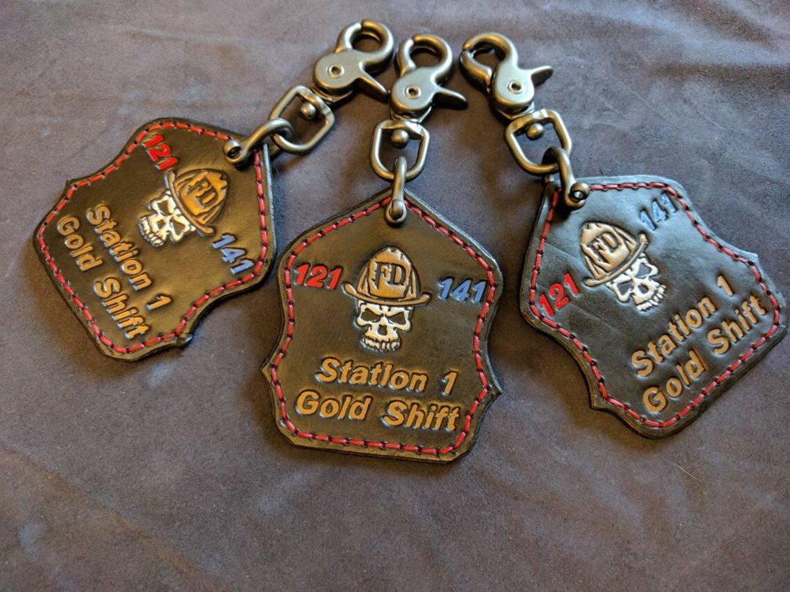 Firefighter or Police Shield Keychain With Free Custom - Etsy