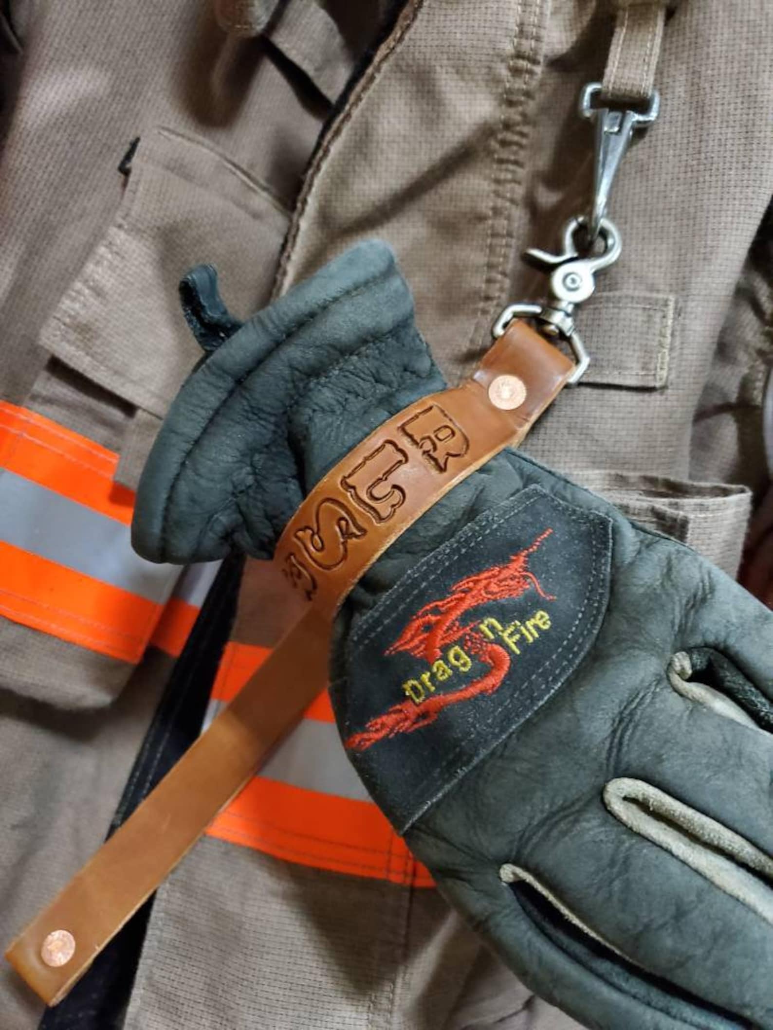 Leather Firefighter Glove Strap - Etsy