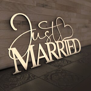 Just Married Sign - Wood Cut Out - Wedding/reception Party Decor ...