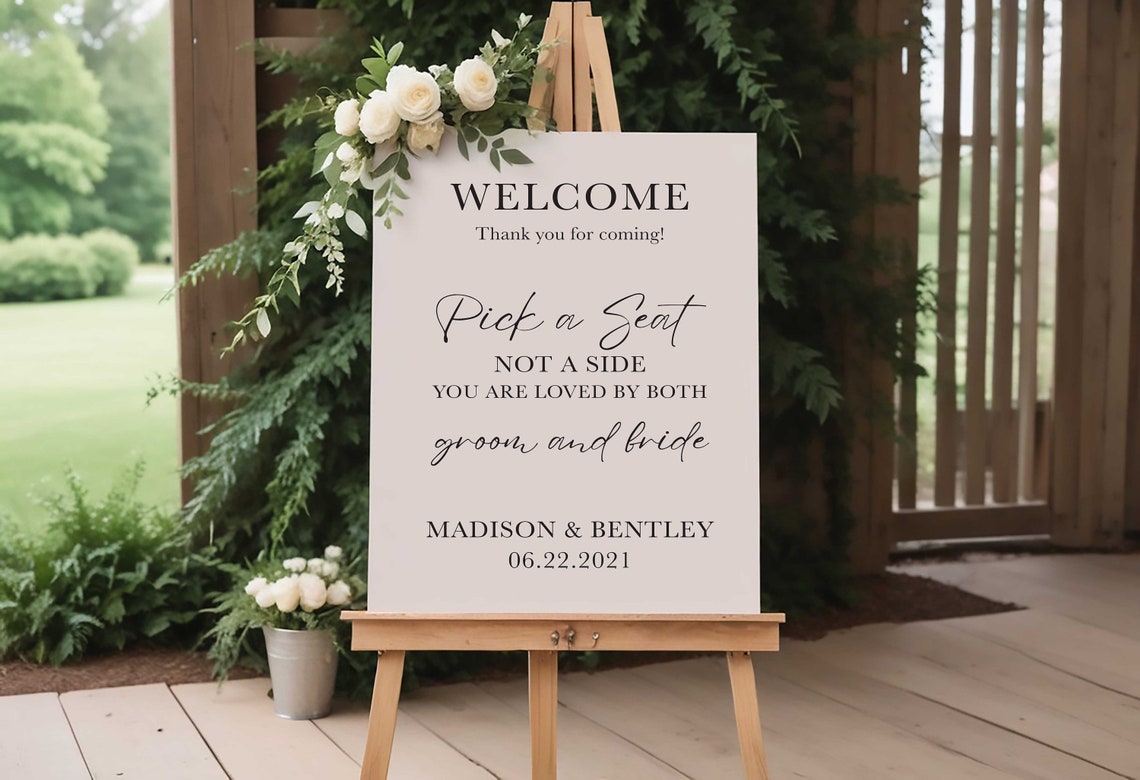 Pick a Seat #2 Wedding Sign | Personalized | Bride & Groom | Wedding ...