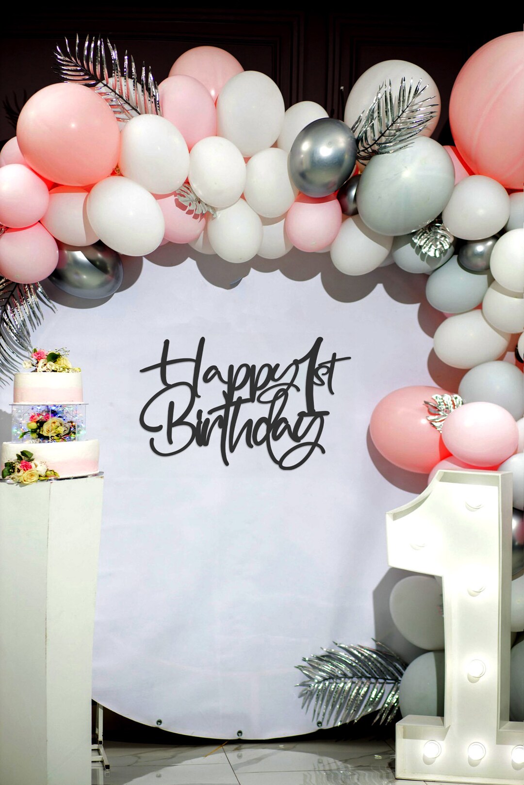 Happy 1st Birthday Sign - Wood Cut Out - Birthday Party Decor - Laser ...