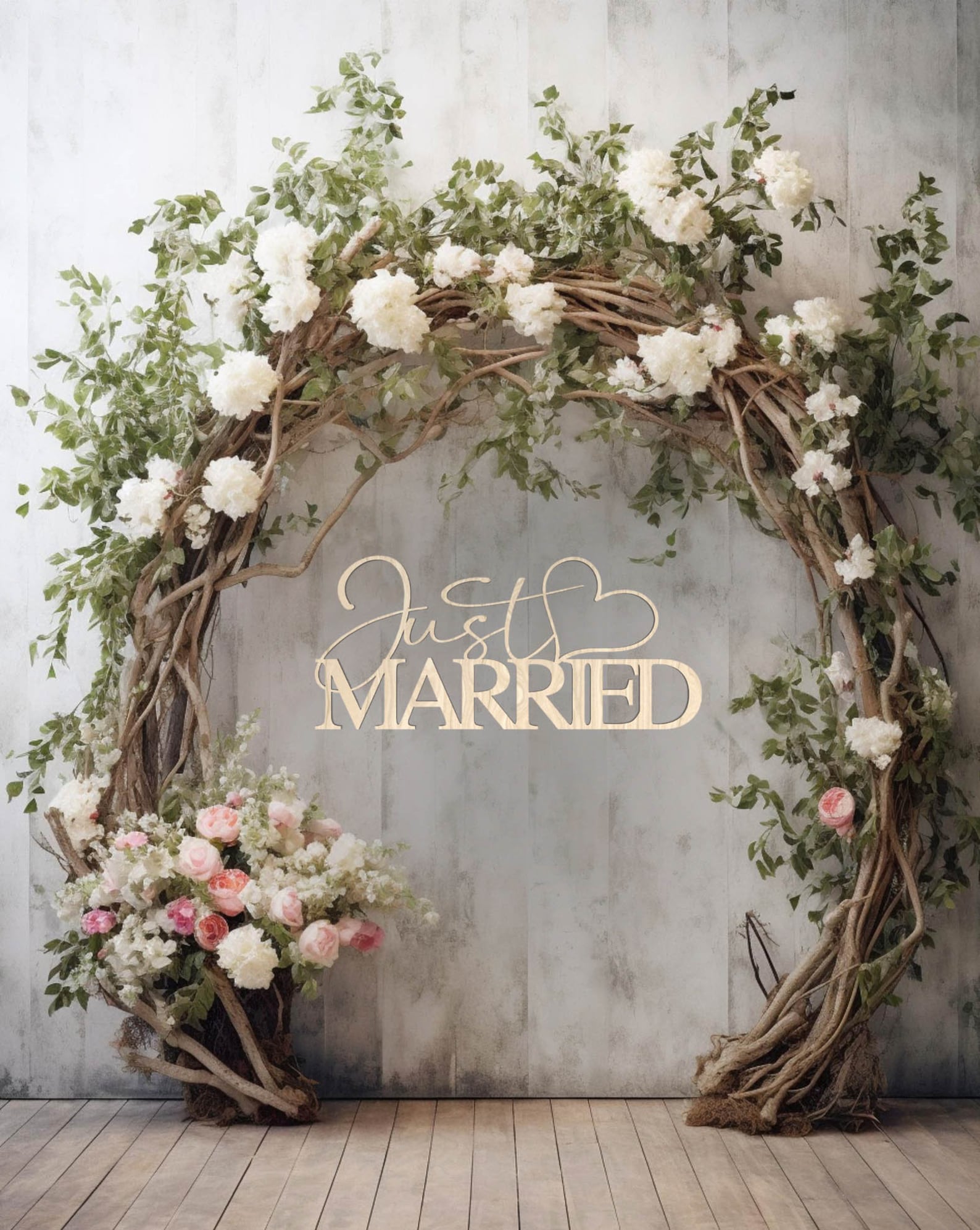 Just Married Sign - Wood Cut Out - Wedding/reception Party Decor ...
