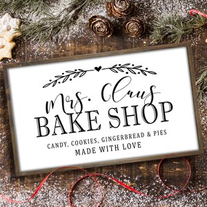 Mrs Claus Bake Shop" / Modern Art Style / Home Decor / Hand Crafted ...