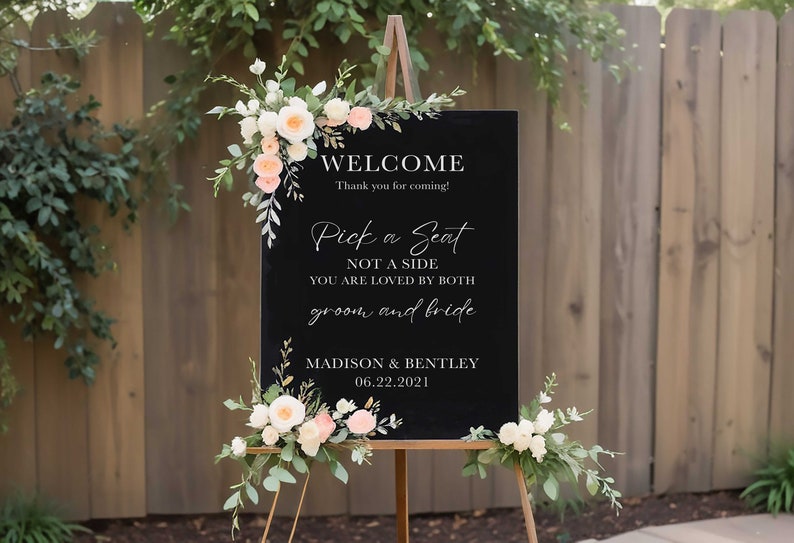 Pick a Seat #2 Wedding Sign | Personalized | Bride & Groom | Wedding ...