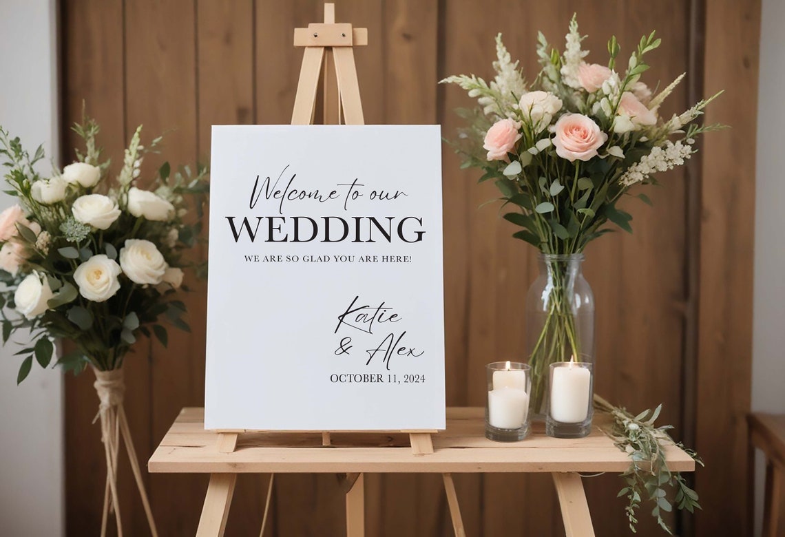 Personalized Wedding Welcome Sign | UV Printed Canvas - Etsy