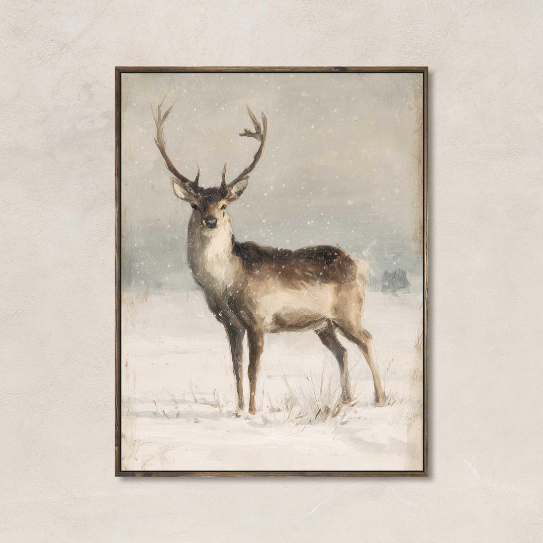 Christmas Framed Canvas Art - Standing in Stillness | Paper Print ...