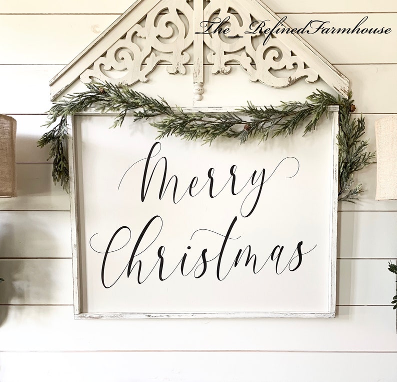 Merry Christmas / Farmhouse Style / Rustic / Home Decor | Etsy