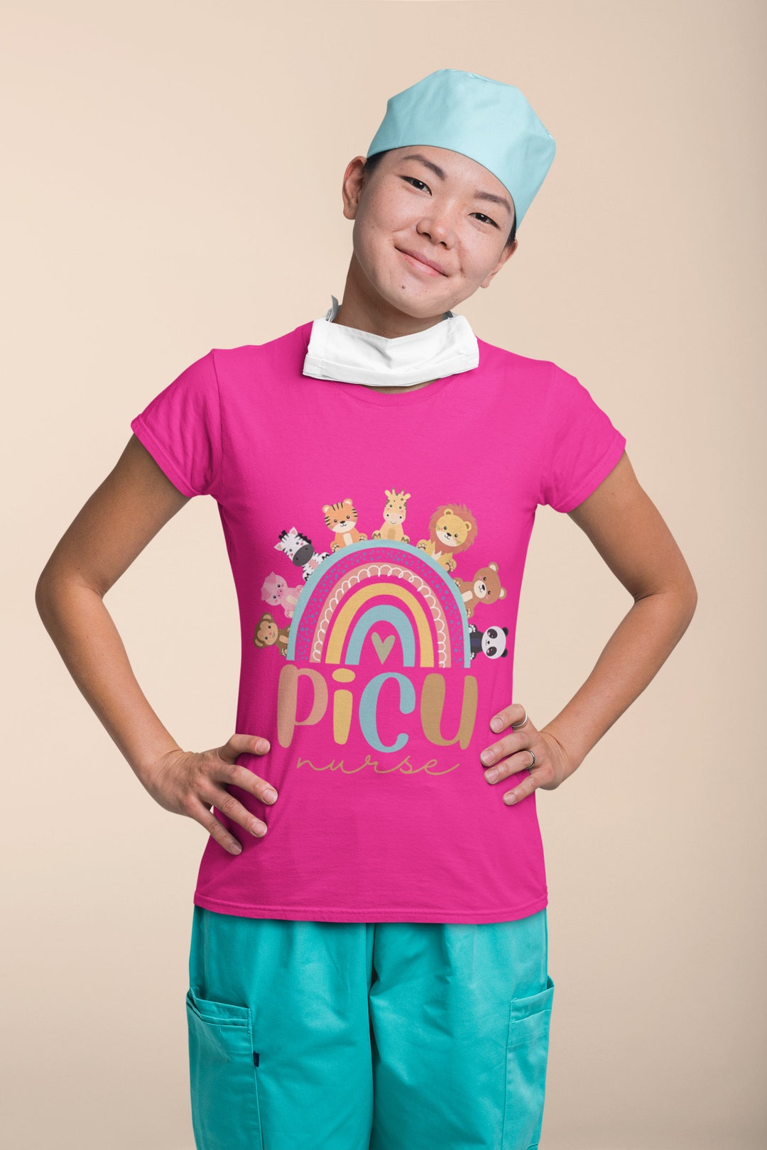 PICU Nurse Rainbow Animal Pediatric PEDS Nurse Sweatshirt, Nurse T ...