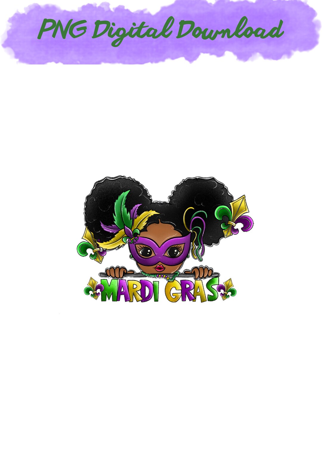 Mardi Gras Girl Png Sublimation Design Mardi Gras Black Girl Png