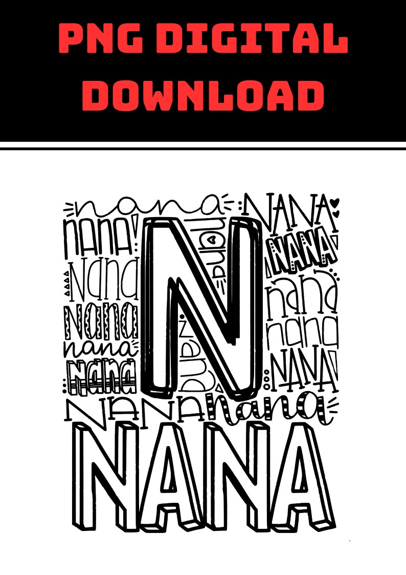 Nana Png, Nana Varsity Png - Etsy