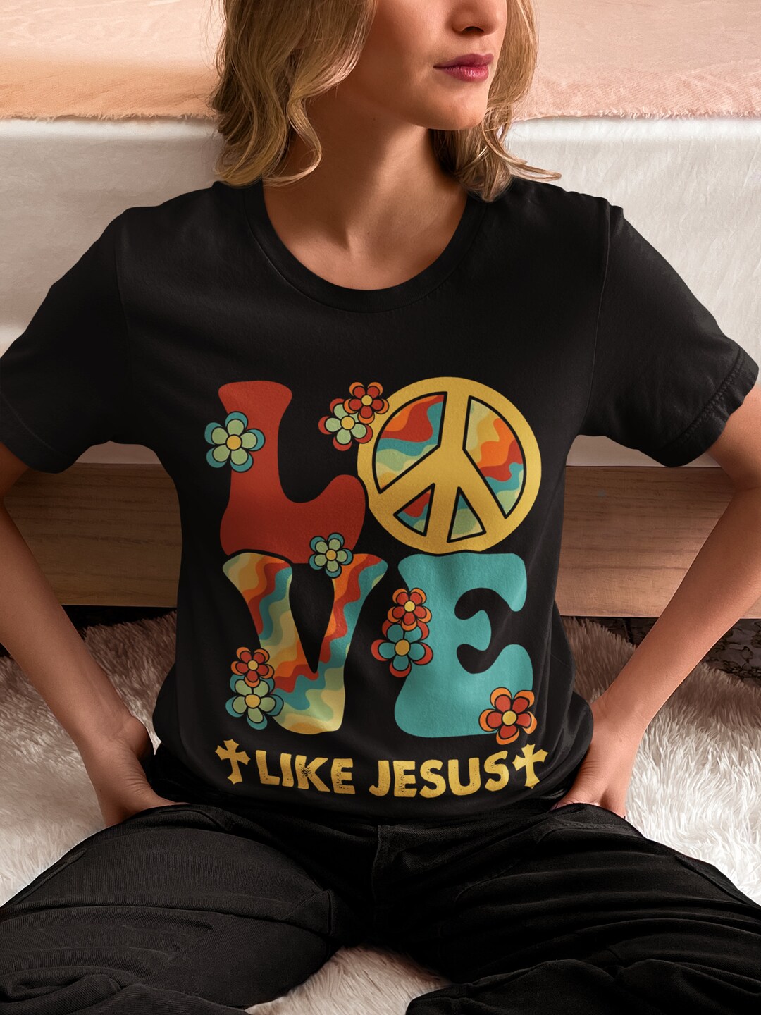 Love Like Jesus Shirt, Christian T-shirt and Sweatshirt, Retro Hippie ...