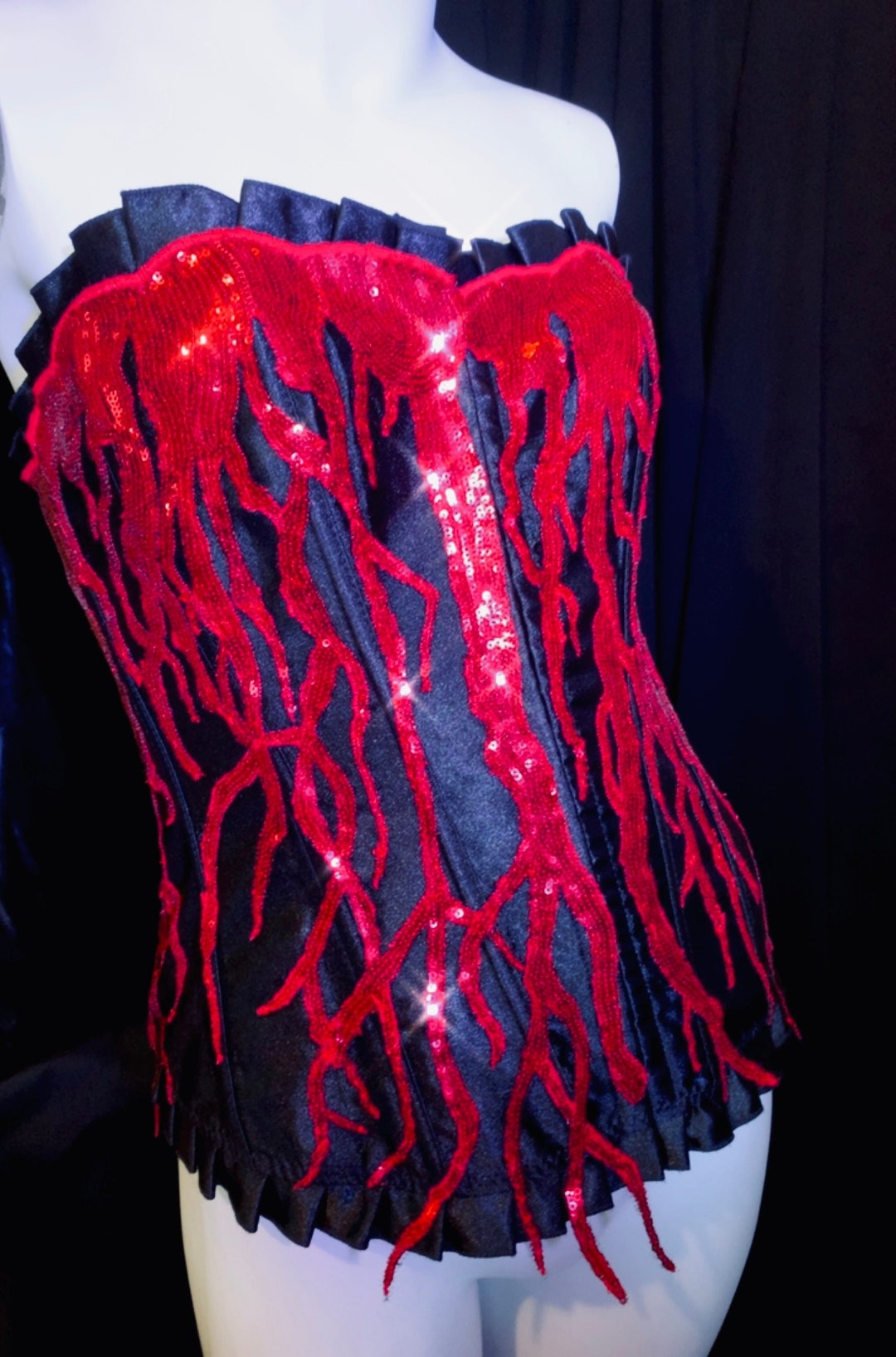 Sequin Corset Fire and Blood Over-bust - Etsy