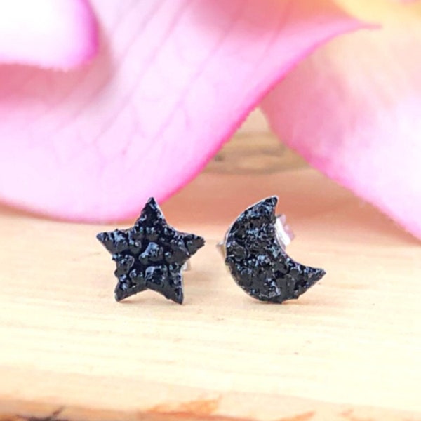 Moon Studs - Etsy
