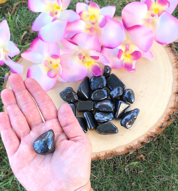 Shungite Tumbled Stones Tumble Polished Stone Smooth - Etsy