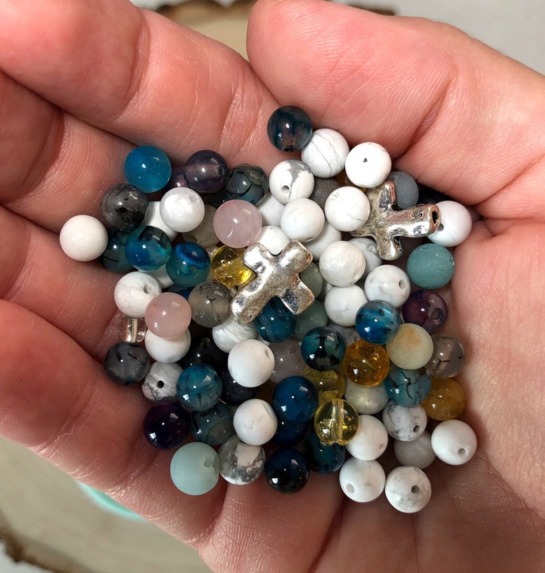 Destash Gemstone Beads, Mixed Bead Lot, Beads Bulk Package, Loose ...