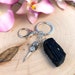 Black Tourmaline Raw Crystal Keychain, Raven Keychain, Bird Skull, Crow ...